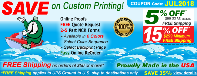 Carbonless Forms Printing - Carbonless Paper 2-5 PT